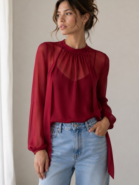 Zara | Tops | Zara Limited Edition Semi Tulle Georgette Backless Tie ...